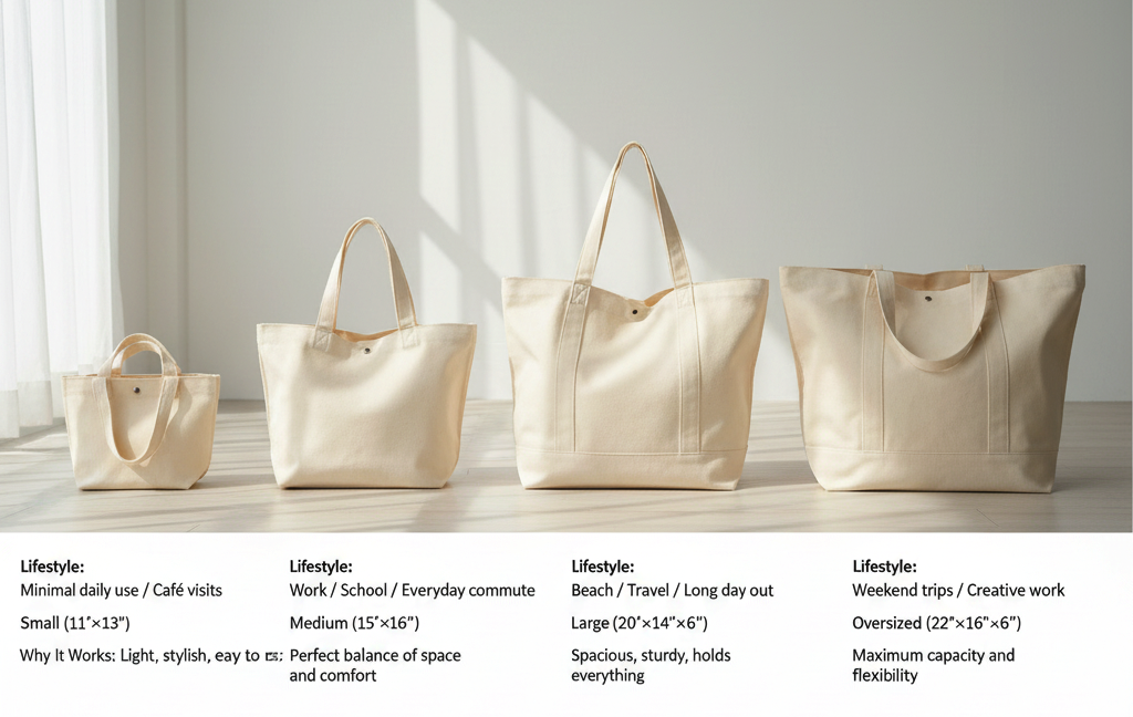 Tote Bag Dimensions: The Definitive Size and Capacity Guide – BodrumCrafts